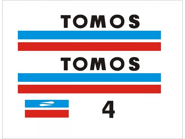 TOMOS 4 - NALEPNICE ZA VANBRODSKI MOTOR.