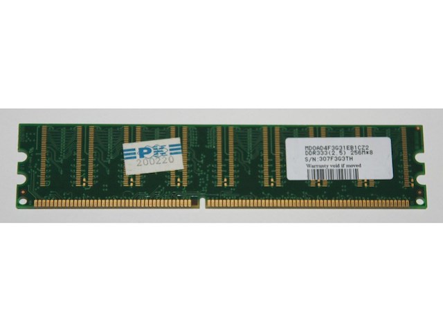 RAM MEMORIJA 256 MB,DDR 1 radi na frekvenciji 333 MHz.