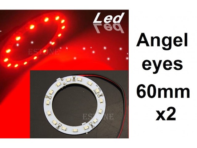 Angel eyes prstenovi - LED - 60mm / 44mm - Crveni
