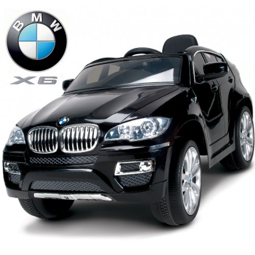 Automobil na akumulator BMW X6 crni Licencirani sa kožnim sedištima