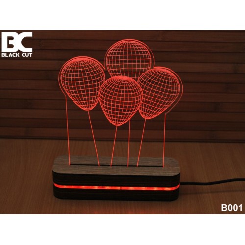 3D lampa Baloni crveni