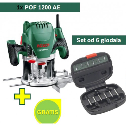 Bosch glodalica POF 1200 AE + Set od 6 glodala