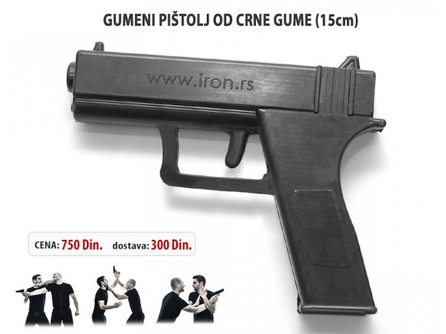Gumeni pištolj za trening odbrane - od crne gume
