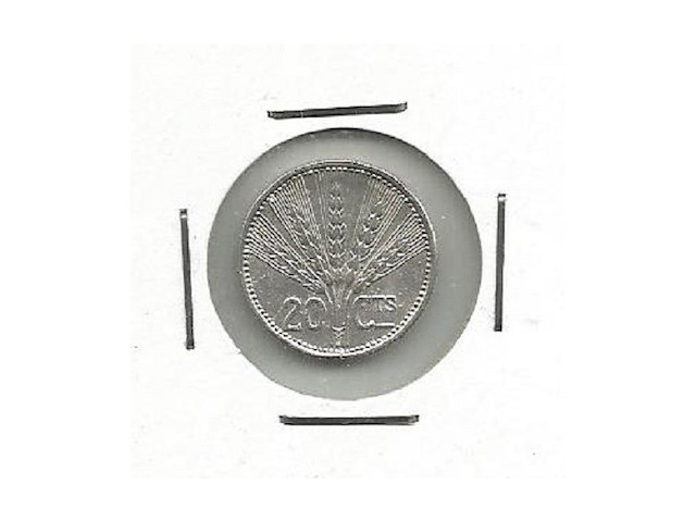 Uruguay 20 centesimos 1954. Ag Srebro AUNC
