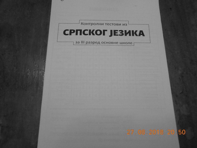 3. razred - Kontrolni testovi iz Srpskog jezika