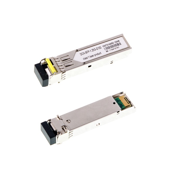 DCN fiber optički bi-direkcioni 1.25Gb/s SFP modul preko jednog singlemode vlakna do 120km, 1000Base-BX-D, LC konektor