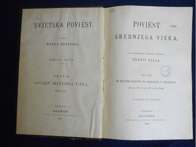 Poviest srednjeg vieka I.375.-687.g Franjo Valla 1891.