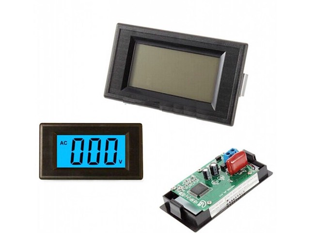 LCD VOLTMETAR 80-500VAC PLAVI