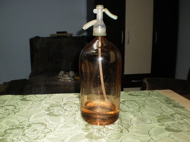 Stari stakleni sifon za soda vodu - zapremine 2 litra