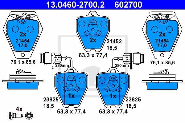 Prednje kočione obloge 13.0460-2700.2 - Audi A6, A8