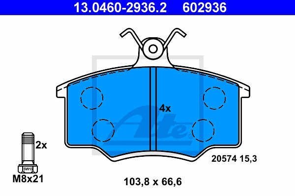 Prednje kočione obloge 13.0460-2933.2 - Audi 80 78-86