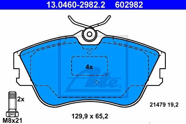 Prednje kočione obloge 13.0460-2982.2 - Volkswagen Transporter 90-03