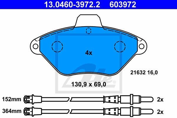 Prednje kočione obloge 13.0460-3972.2 - Citroen Xantia