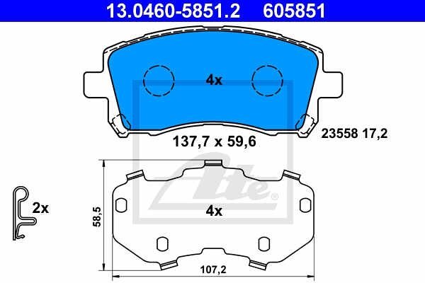 Prednje kočione obloge 13.0460-5851.2 - Subaru