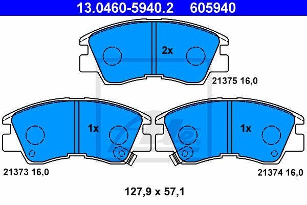 Prednje kočione obloge 13.0460-5940.2 - Hyundai, Mitsubishi