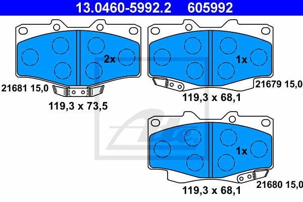 Prednje kočione obloge 13.0460-5992.2 - Toyota Hilux 83-05