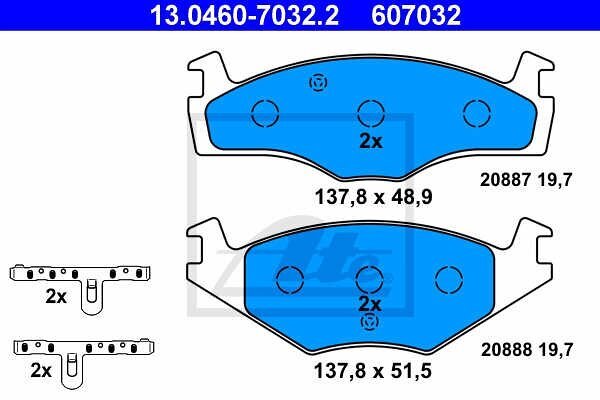 Prednje kočione obloge 13.0460-7032.2 - Seat, Volkswagen