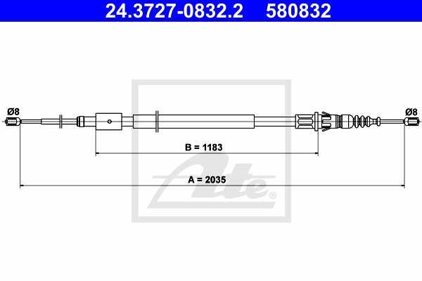 Sajla ručne kočnice 24.3727-0832.2 - Citroen C4 04-10