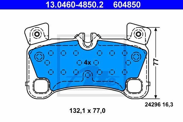 Zadnje kočione obloge 13.0460-4850.2 - Audi, Porshe, Volkswagen