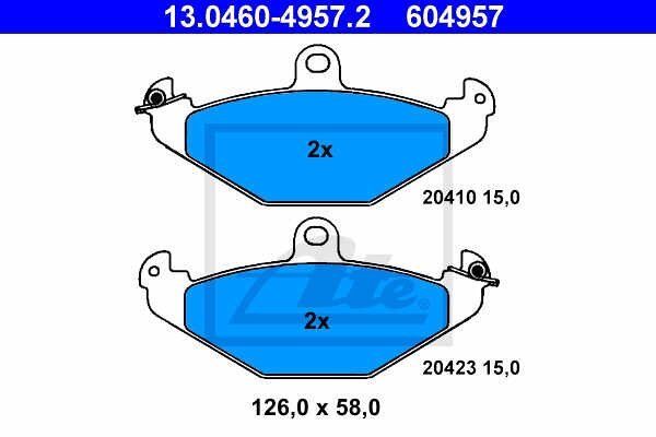 Zadnje kočione obloge 13.0460-4957.2 - Renault