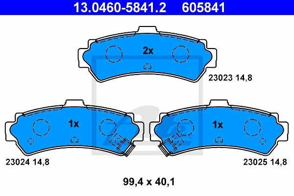 Zadnje kočione obloge 13.0460-5841.2 - Nissan Almera 95-00