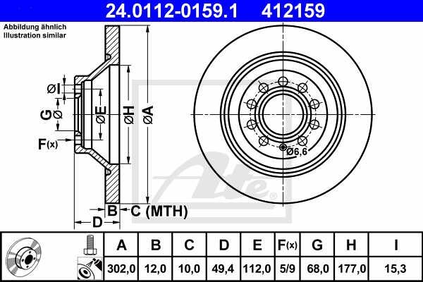 Zadnji diskovi kočnica24.0112-0159.1 - Audi A6 04-11