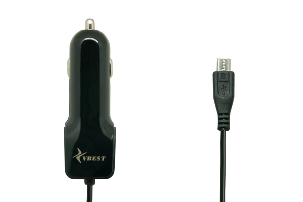 VBEST C01 AUTO Punjač Micro USB (2.1A) + USB Port (crni)