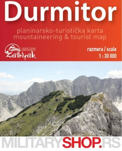 Turističko planinarska mapa Durmitor