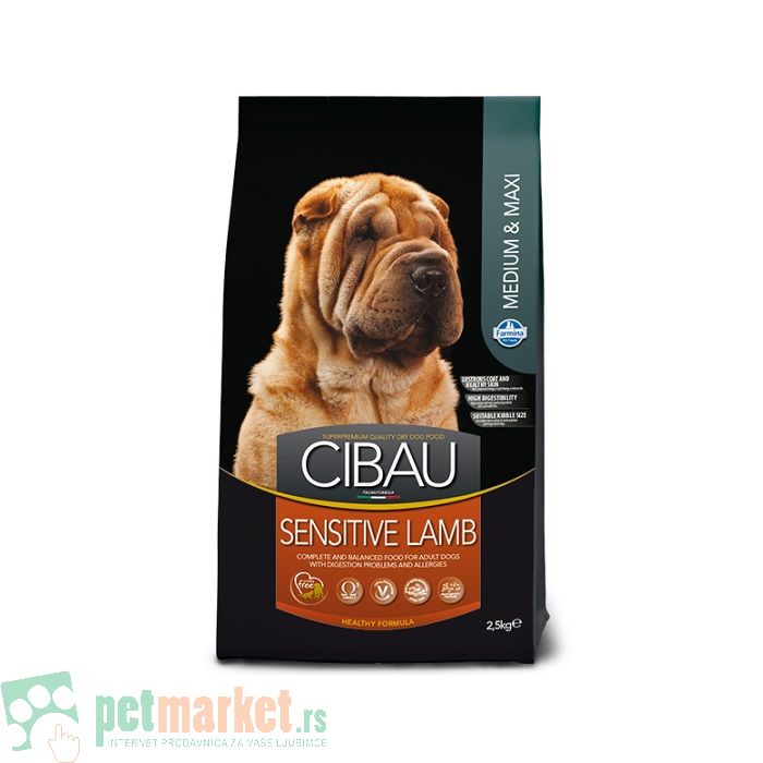 Cibau: Hrana za osetljive pse srednjih i velikih rasa Medium & Maxi Sensitive, Jagnjetina