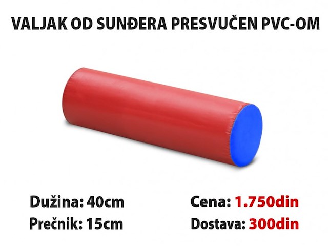 Valjak od sunđera presvučen PVC-om 15x40cm