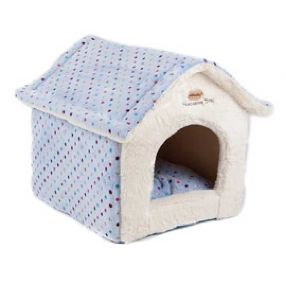 Kućica za pse - Soft od pliša, plava 58x48x54cm