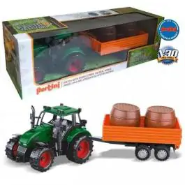 Traktor sa prikolicom i burićima set Pertini