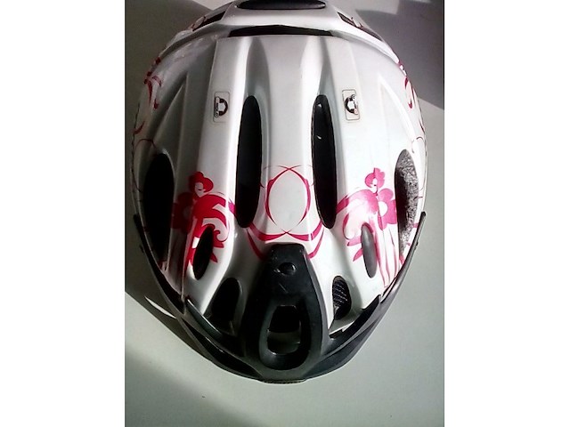 Kaciga Sportivo belo-roze za bicikliste