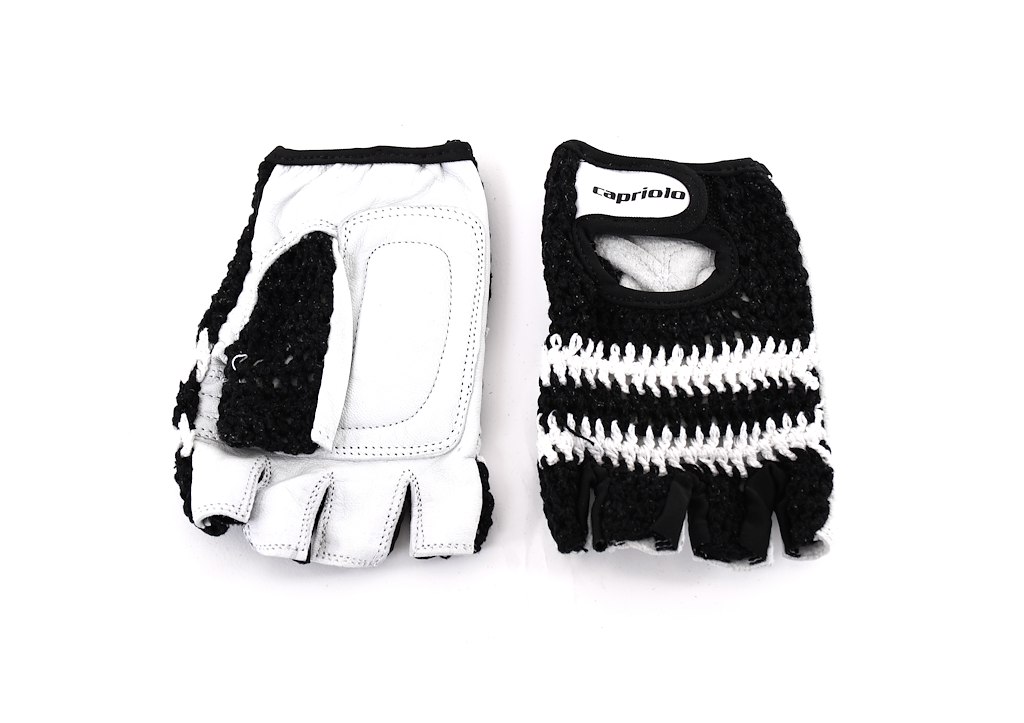 Sportske rukavice CAPRIOLO - retro crochet dizajn L crne