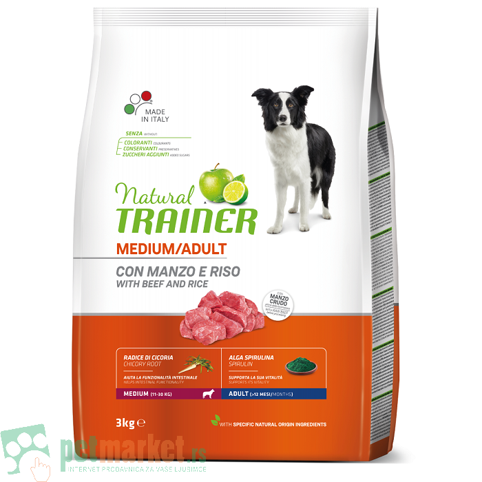 Trainer Natural: Hrana za odrasle pse srednjih rasa Medium Adult, Govedina