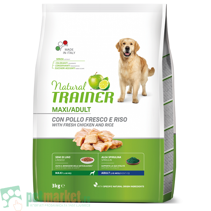 Trainer Natural: Hrana za odrasle pse velikih rasa Maxi Adult, Piletina