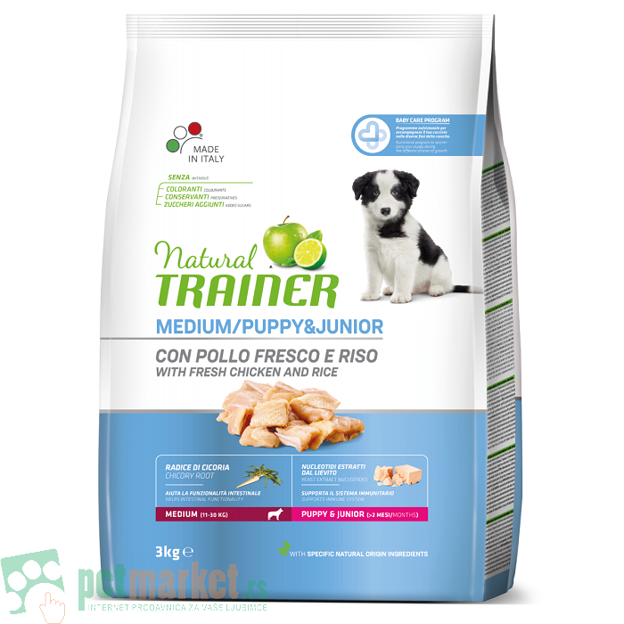 Trainer Natural: Hrana za štence srednjih rasa Medium Puppy&Junior