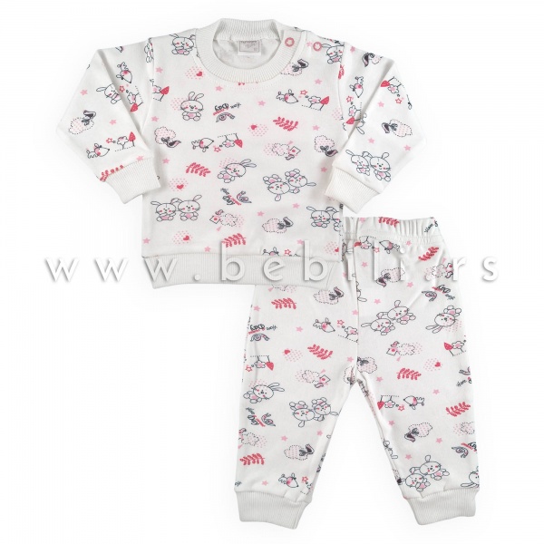 Hajdi Pamučna pidžama za bebe Rozi zeka