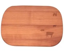 Kuhinjska daska za sečenje sa gravurom Krave od trešnjinog drveta 210x140x9mm