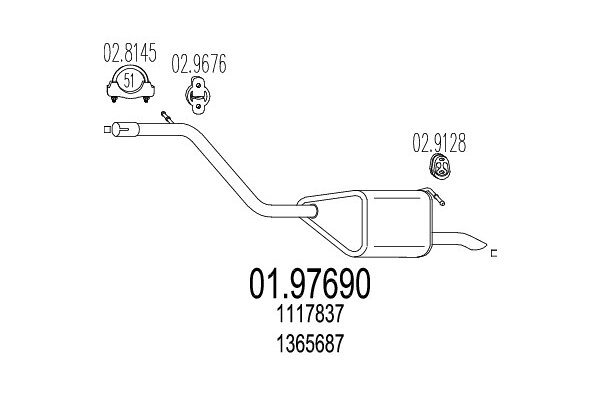 Auspuh 1117837 - Ford Mondeo 00-07 2.0 16V, zadnji lonac