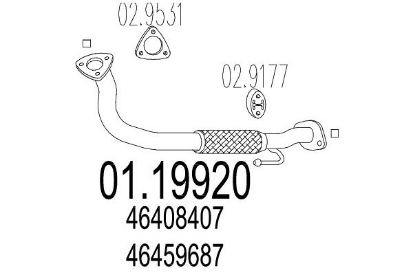 Auspuh 01.19920 - Opel Kadett 84-91, prednja izduvna cev