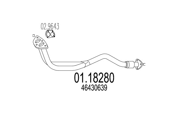 Auspuh Fiat Brava 95-03, prednja izduvna cev