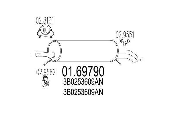 Auspuh Volkswagen Passat 90-05, zadnji lonac