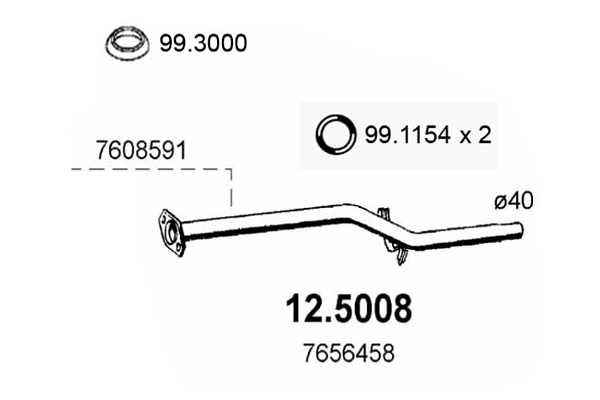 Auspuh 7656458 - Fiat Uno 83-06, prednja izduvna cev