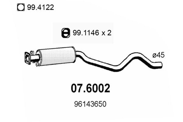 Auspuh Citroen Xantia 93-98 1.6/1.8, srednji lonac