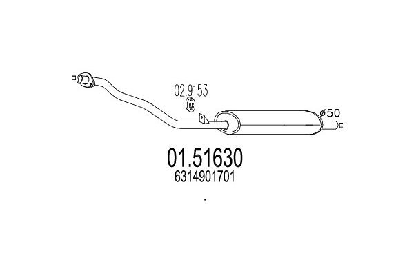 Auspuh Mercedes-Benz 100 88-96, srednji lonac