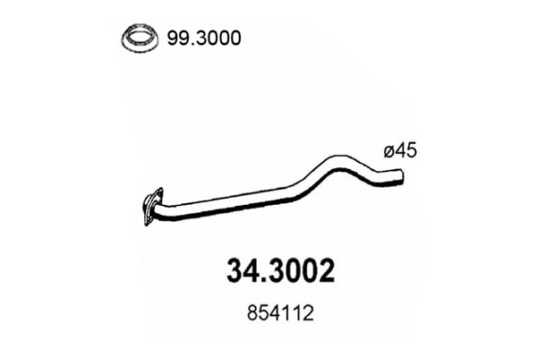 Auspuh 854112 - Opel Kadett E 84-91, prednja izduvna cev