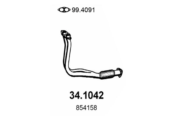 Auspuh 854158 - Opel Astra F 91-98, prednja izduvna cev