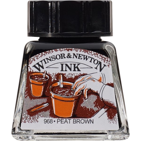 Winsor&Newton WN INK 14ML PEAT BROWN