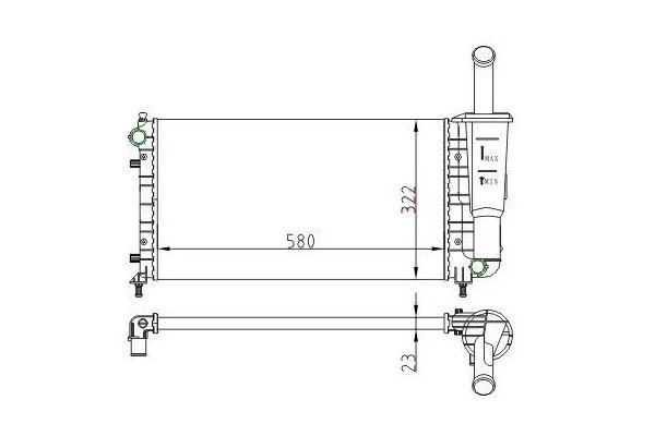 Hladnjak vode 302308-2 - Fiat Idea 04-11